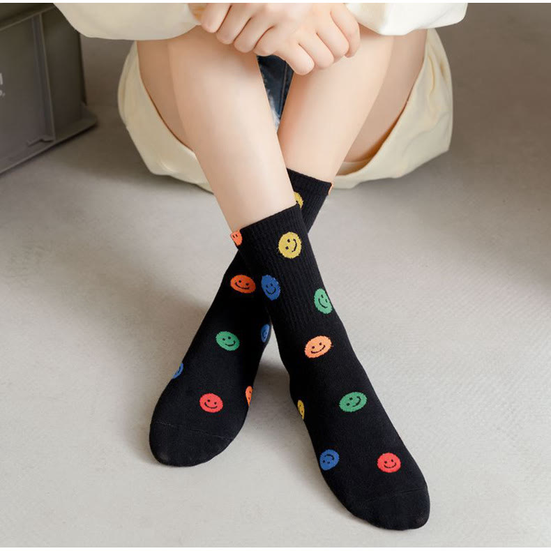 Plus Size Colorful Smiley Face Quarter Socks – uk.plusock